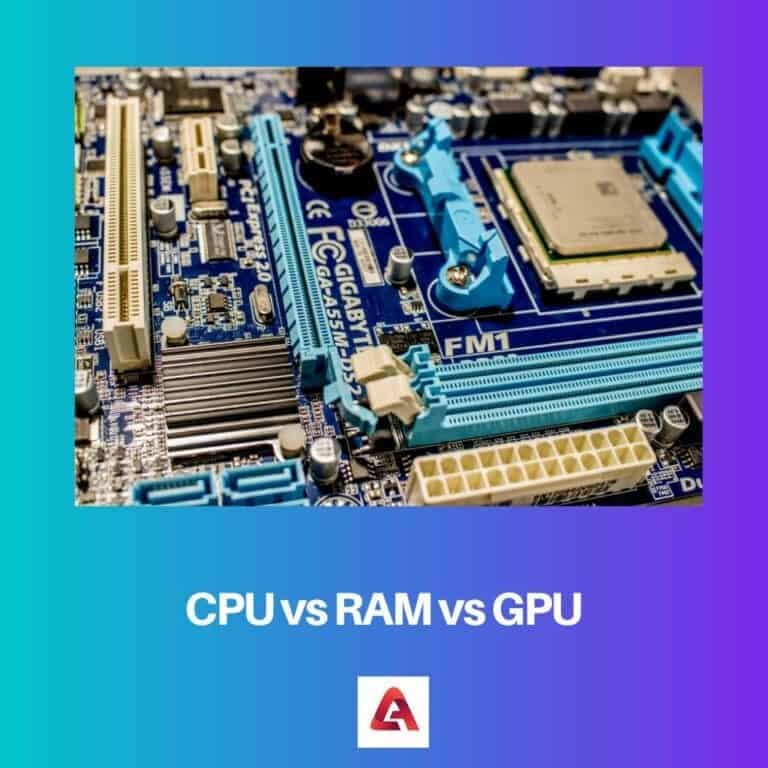 CPU, RAM vs GPU: diferencia y comparación