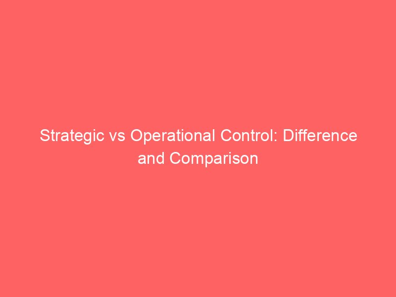 Strategic vs Operational Control: Difference and Comparison